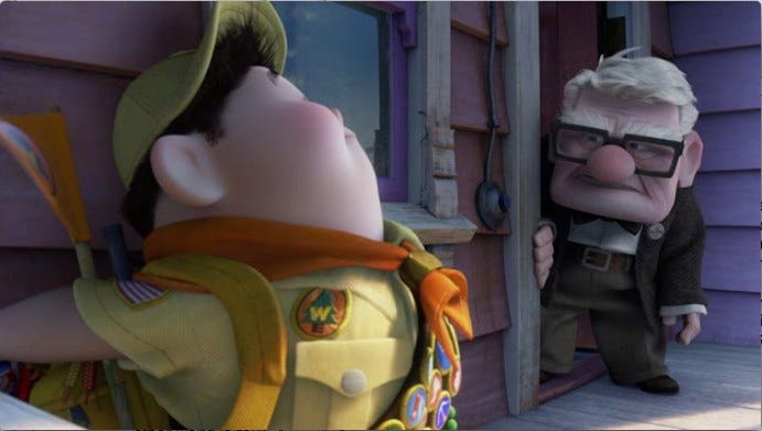 In The Movie Up 2009 Russell Has A Round Appearance