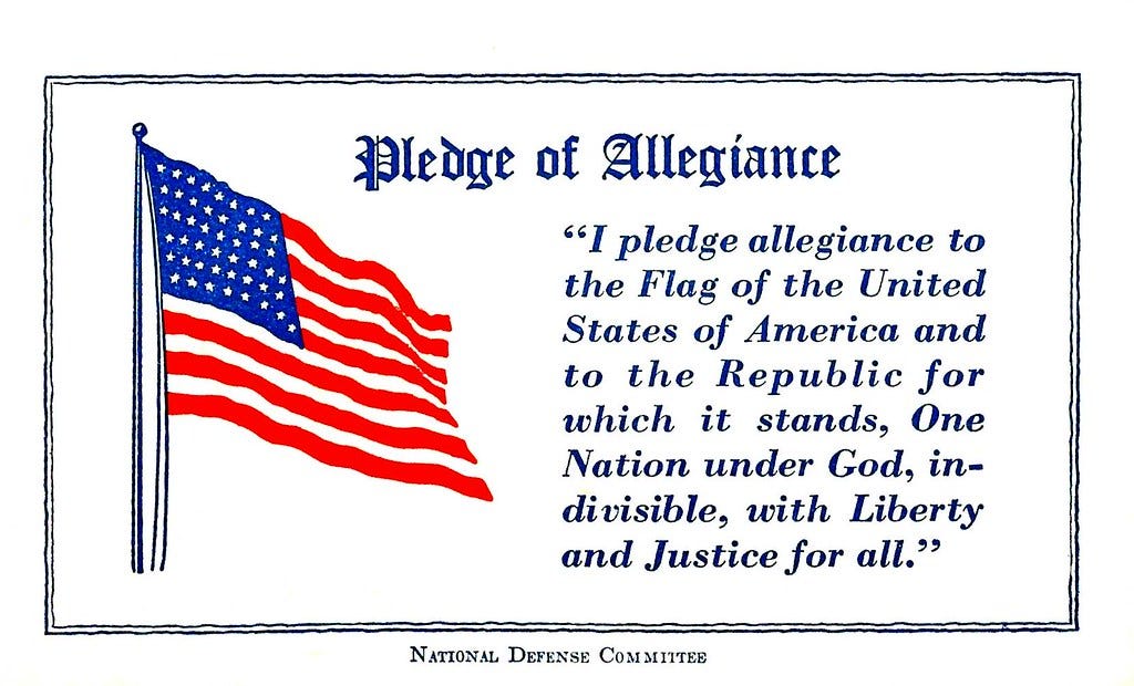 Around The Pledge Of Allegiance Flag