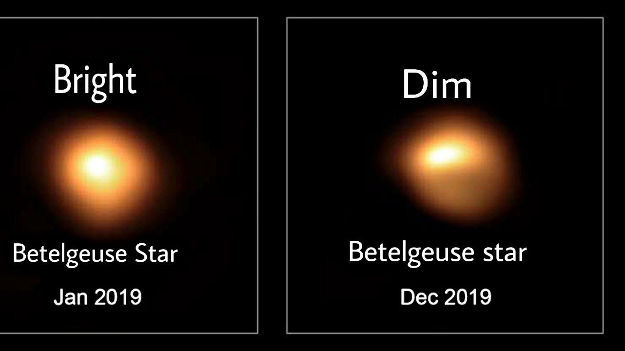 Betelgeuse Star Size Compared To The Sun
