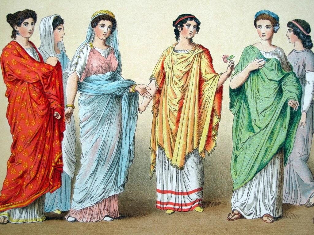 Roman Stola Pattern 961 Clothing Roman Woman Stock Photos Free