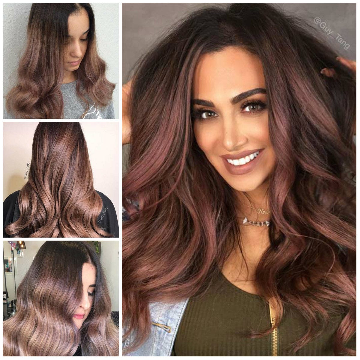 Lila Braune Haarfarbe