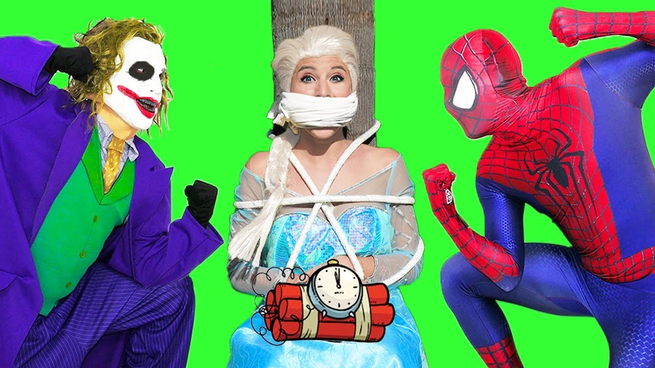 Spiderman Contra Elsa Spiderman And Pregnant Princess Elsa Talking In