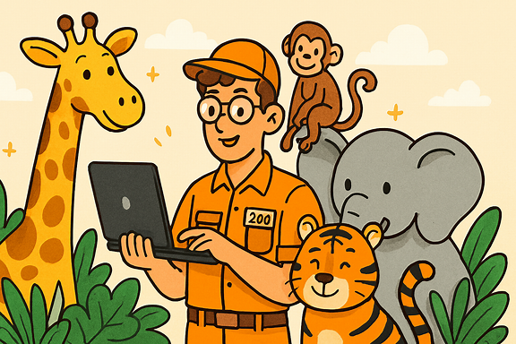 Cartoon Zoo Keeper