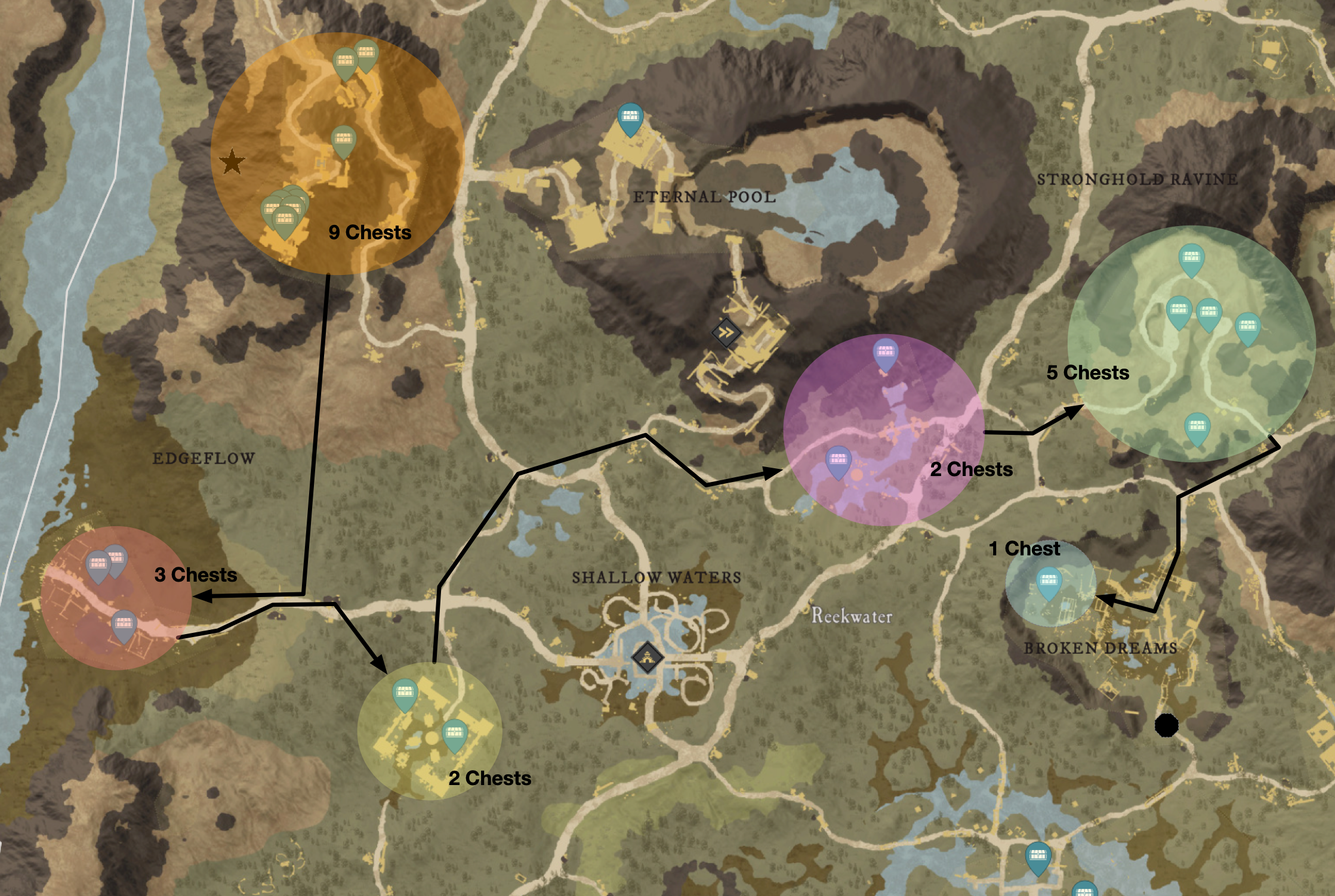 Elite Chests New World Map