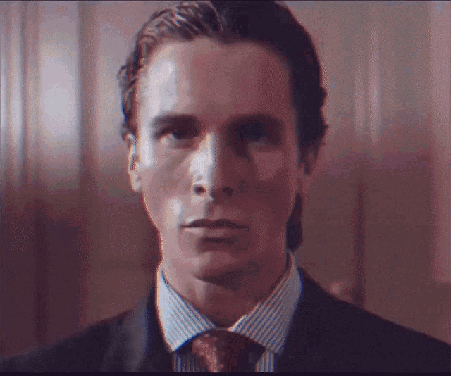 Patrick Bateman Face Gif