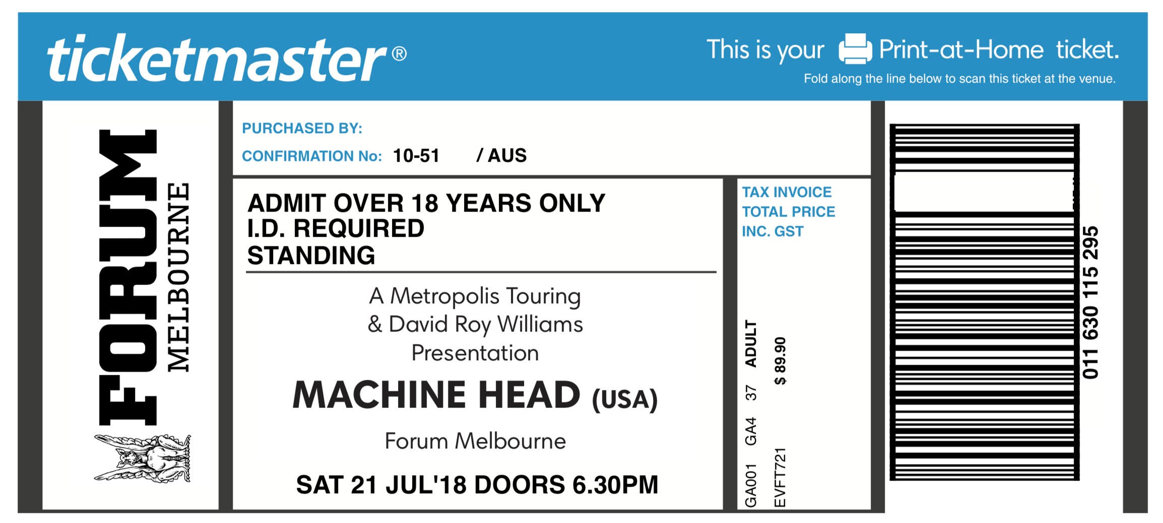 Ticketmaster Print Gift Ticket