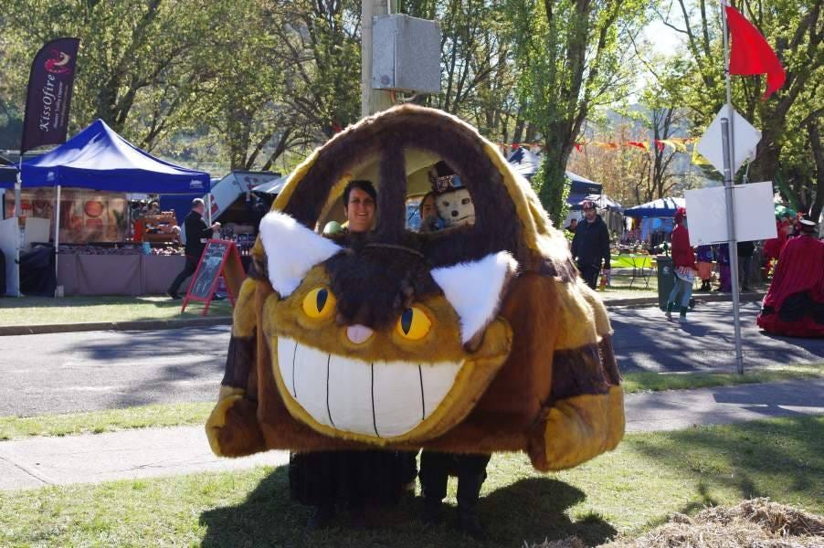 Totoro Cat Bus Costume Turning A Cardboard Box Into A Totoro Cat Bus