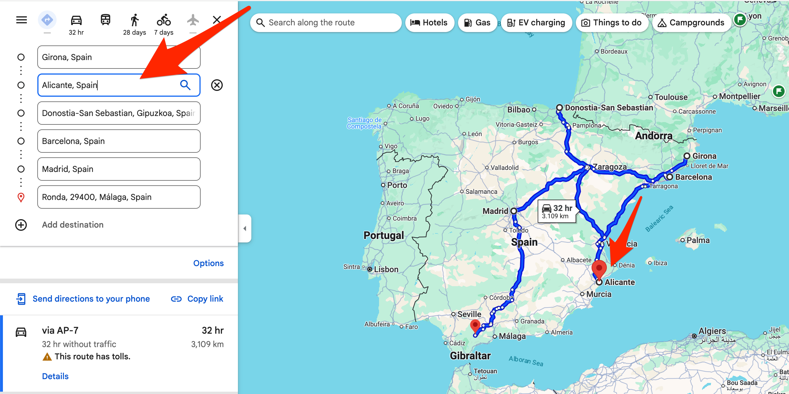 Map Of Spain Google Maps