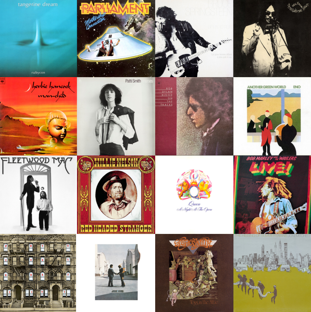 1970s Music Collage