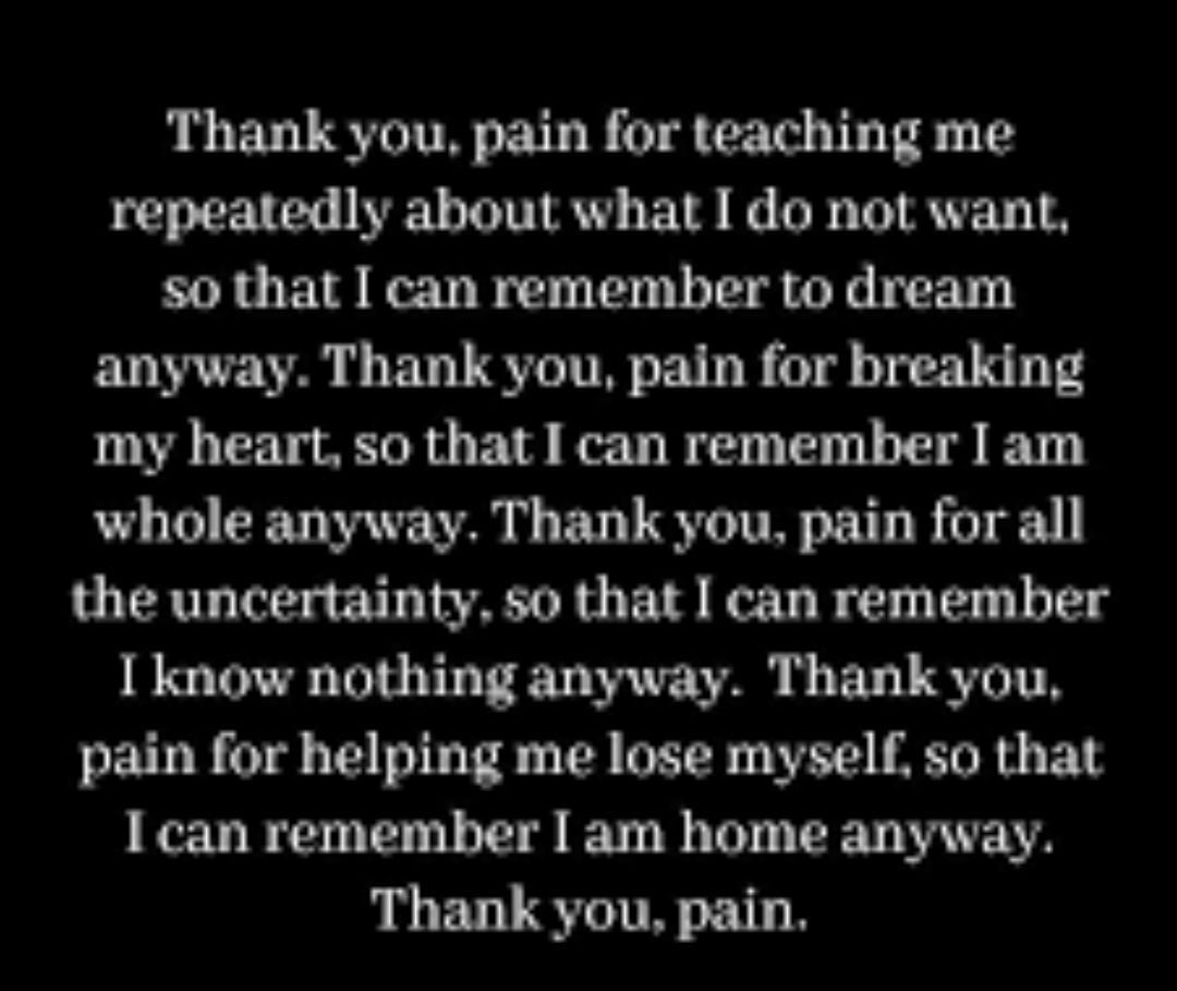 Thankful For Pain Quotes