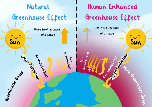 Natural And Human Enhanced Greenhouse Effect Greenhouse Gases Effect