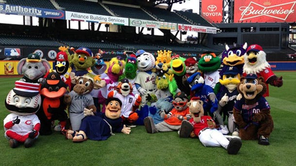 Baseball Team Mascots Together