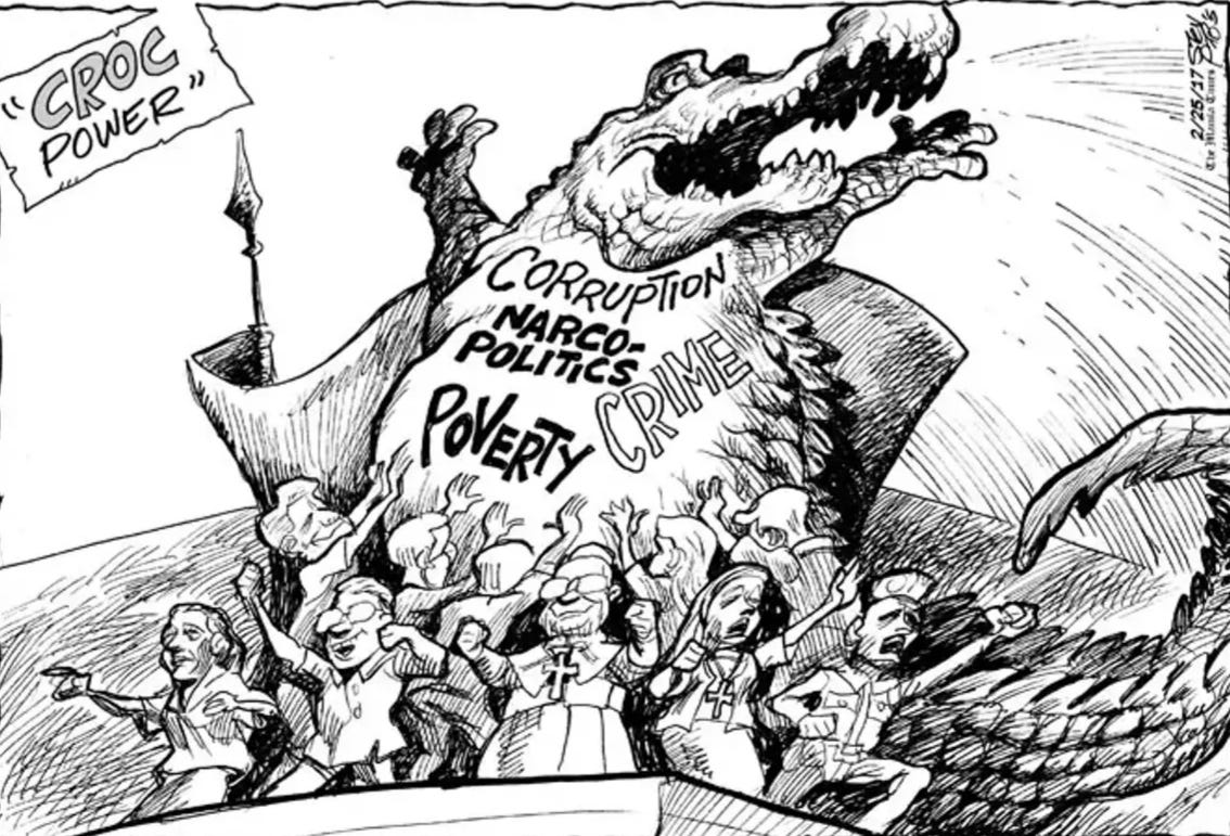 Crocodile Drawing Editorial Cartoon