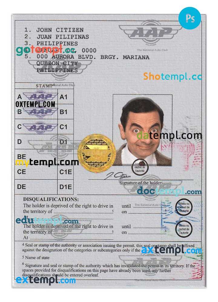 Blank Drivers License Template Philippines