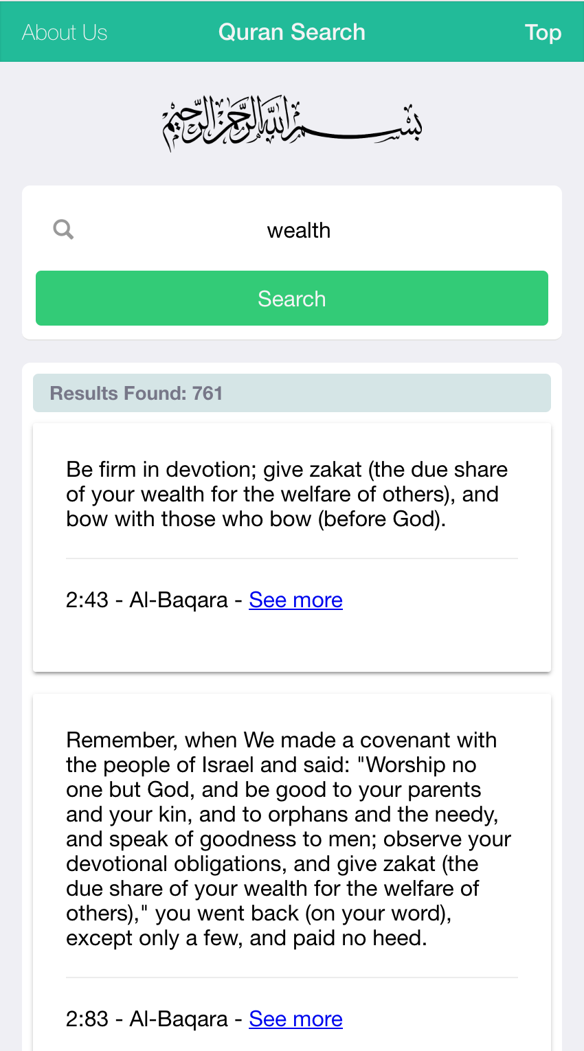 Quran Verses Search