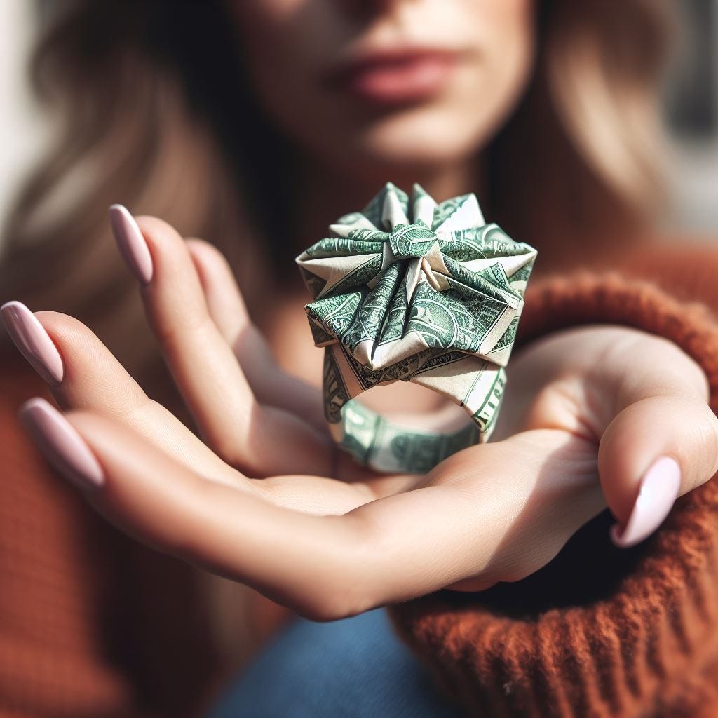 Easy Origami Money Ring