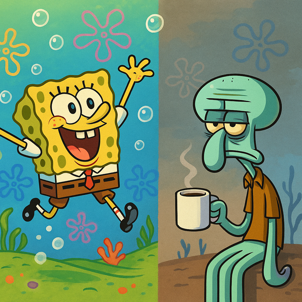 Spongebob Squidward Blij