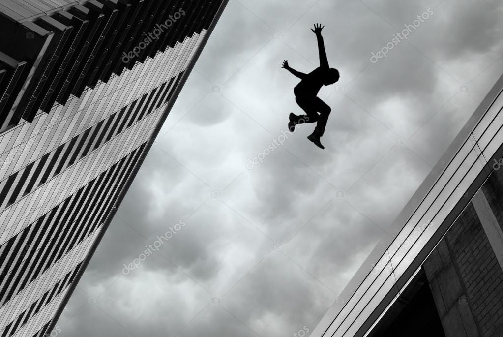 Person Falling Off Building