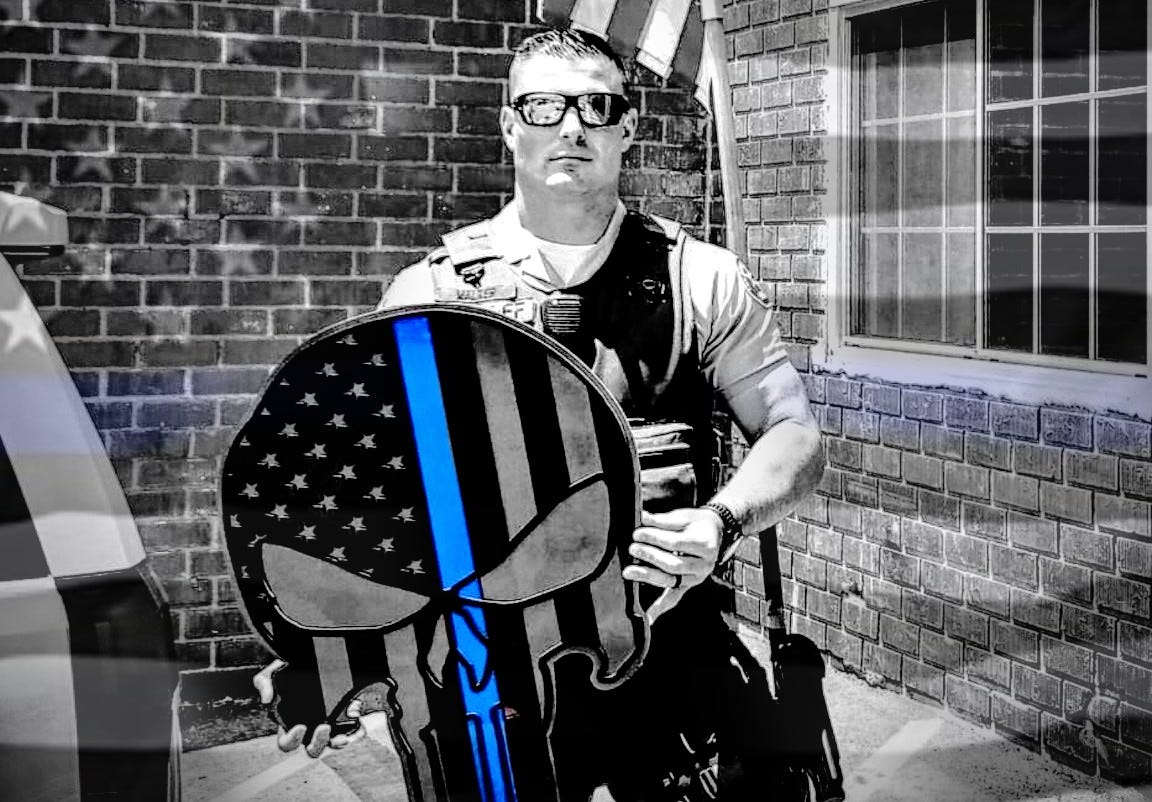 Punisher Thin Blue Lines Punisher Skull American Flag Thin Blue Line