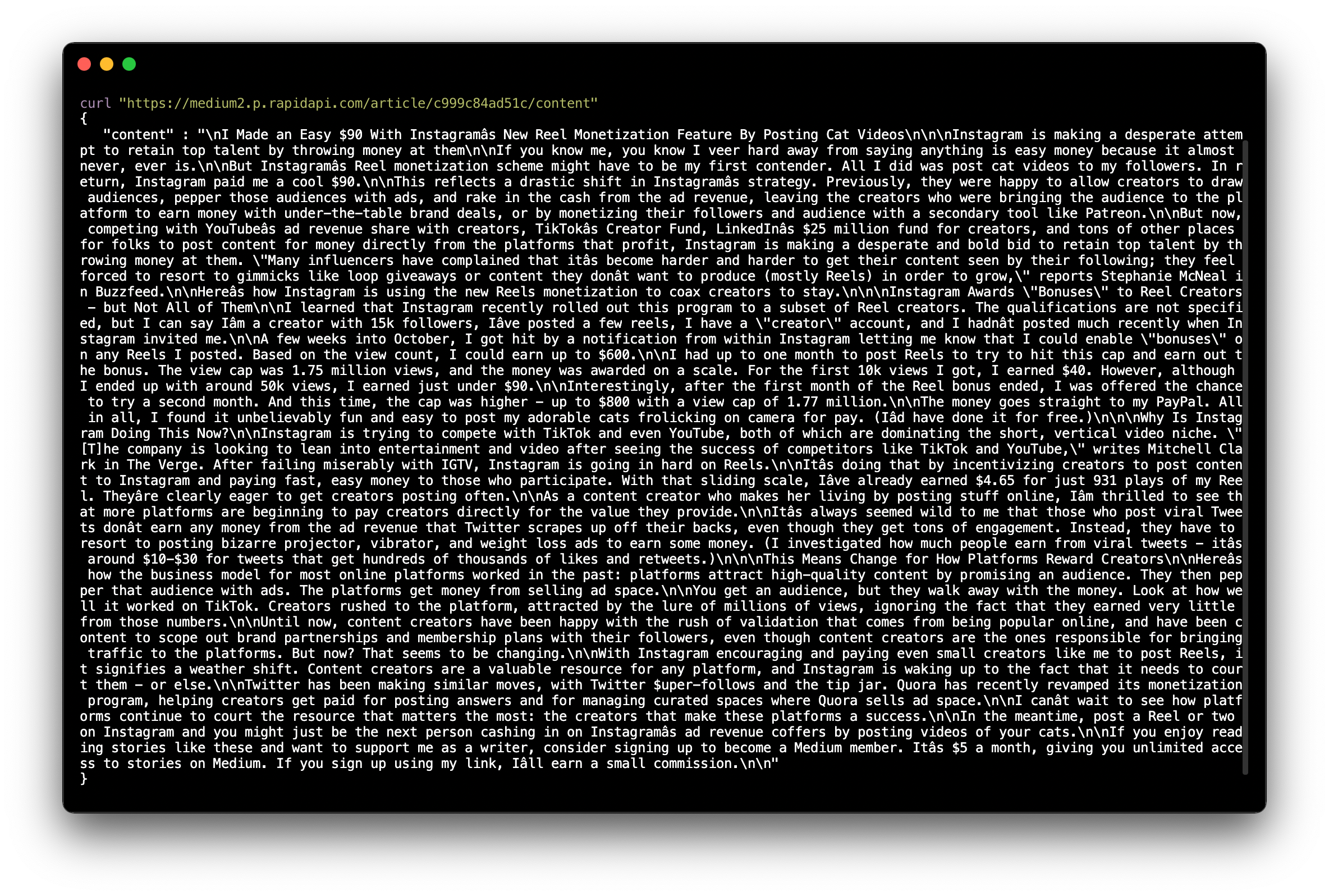 How To Retrieve Medium Stories For A User From The Api 6864