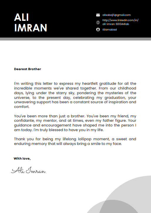 Graduation Letter To Brother