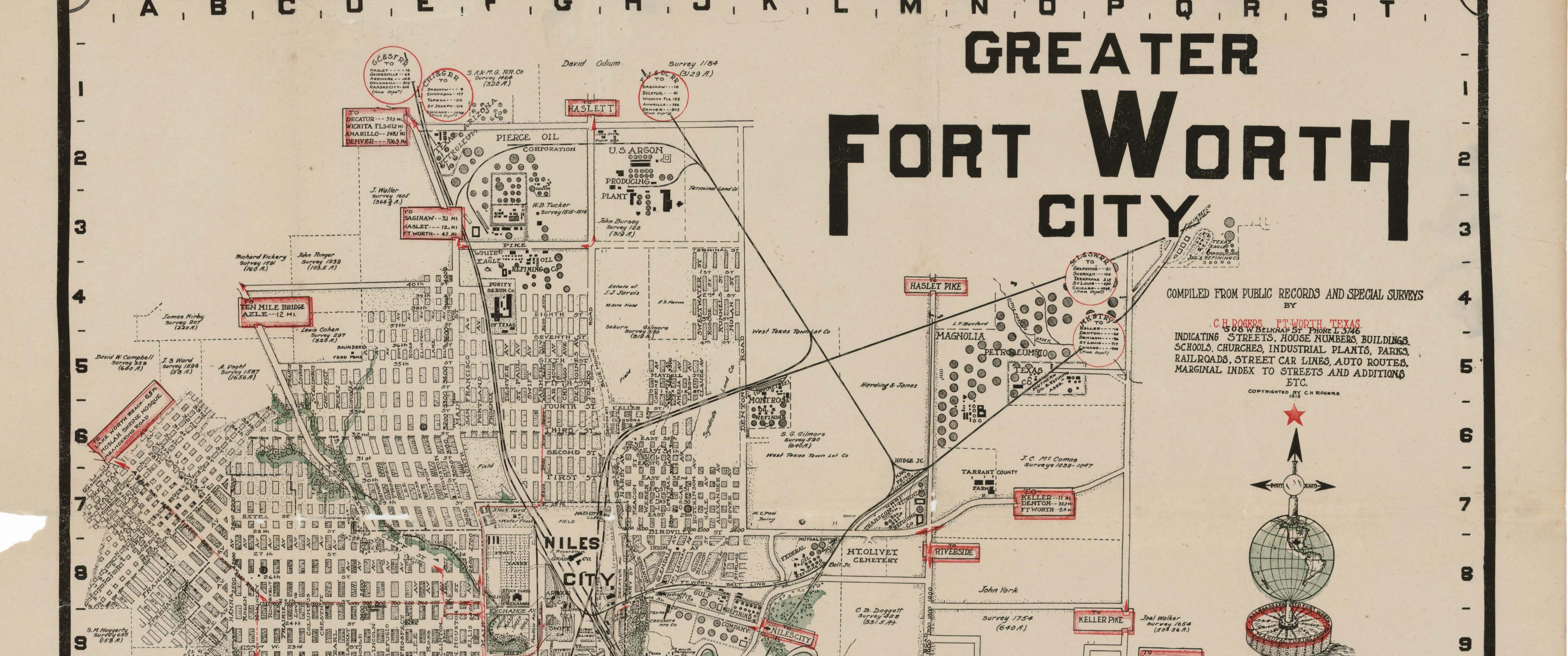 1914 Map Of Ft Worth Texas