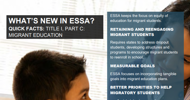 3 Things to Know: ESSA. Title I, Part C: Migrant Education | by Ben ...