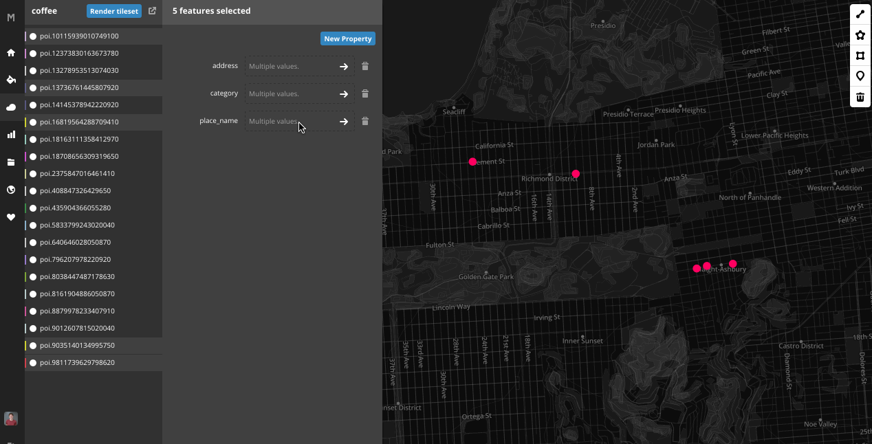 A glimpse of the Mapbox Studio dataset editor | by Mapbox | maps for developers