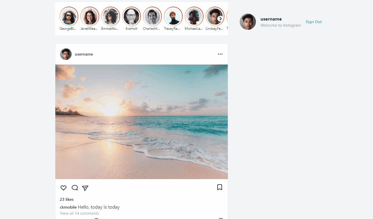 Build An Instagram Feed Ui Clone With React Nextjs And Tailwind Css By Ckmobile Javascript 4841