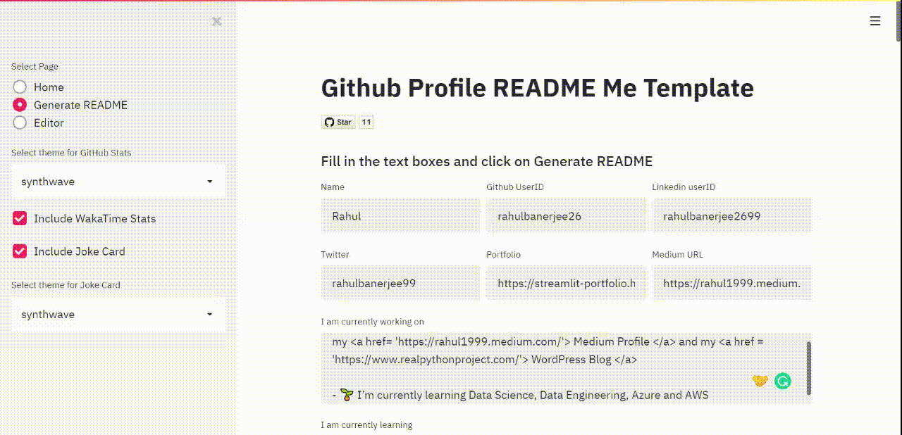 GitHub Profile README Generator. Github has a ‘secret’ repo feature that… | by Rahul Banerjee ...