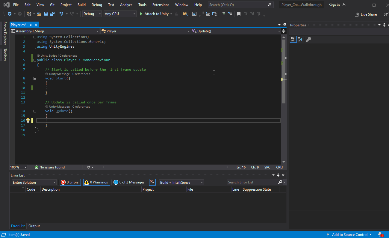 Unity — Creating player movement Day 2 | by Benjamin Calvin | Medium
