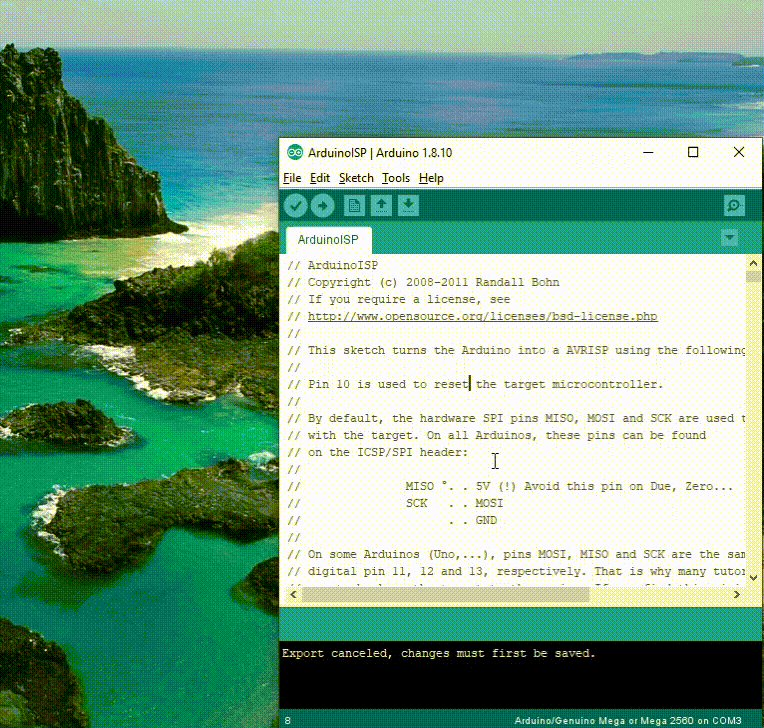 Using Arduino board as ISP to program ATmega328 IC without a crystal