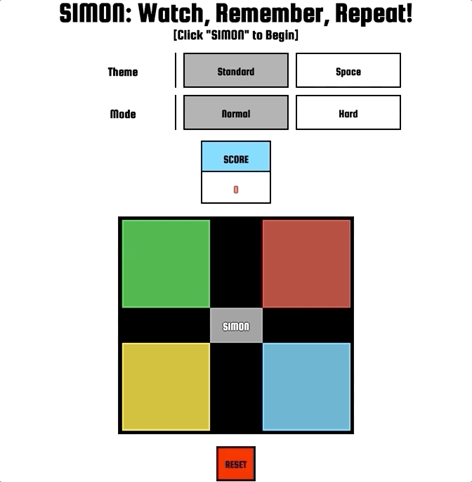 Recreating Simon. Using Javascript, CSS, and HTML | by Austin Regan | Medium