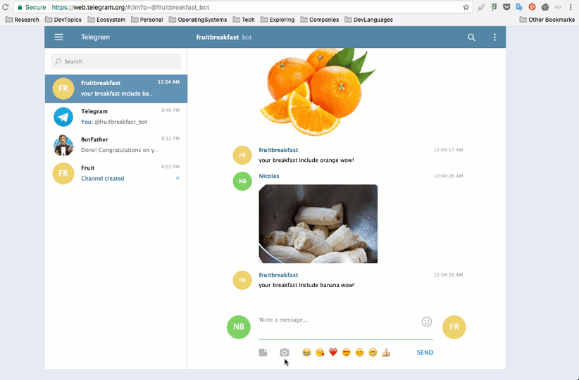 Tensor Flow Object Detection Over Telegram Bot My Breakfast Fruits