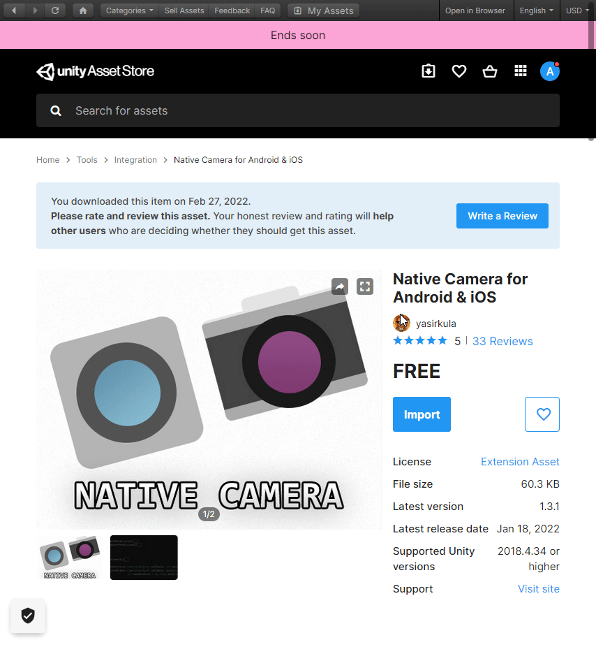 Camera Plugin For Unity Objective Download And Import Camera By Addam Davis Medium 4869