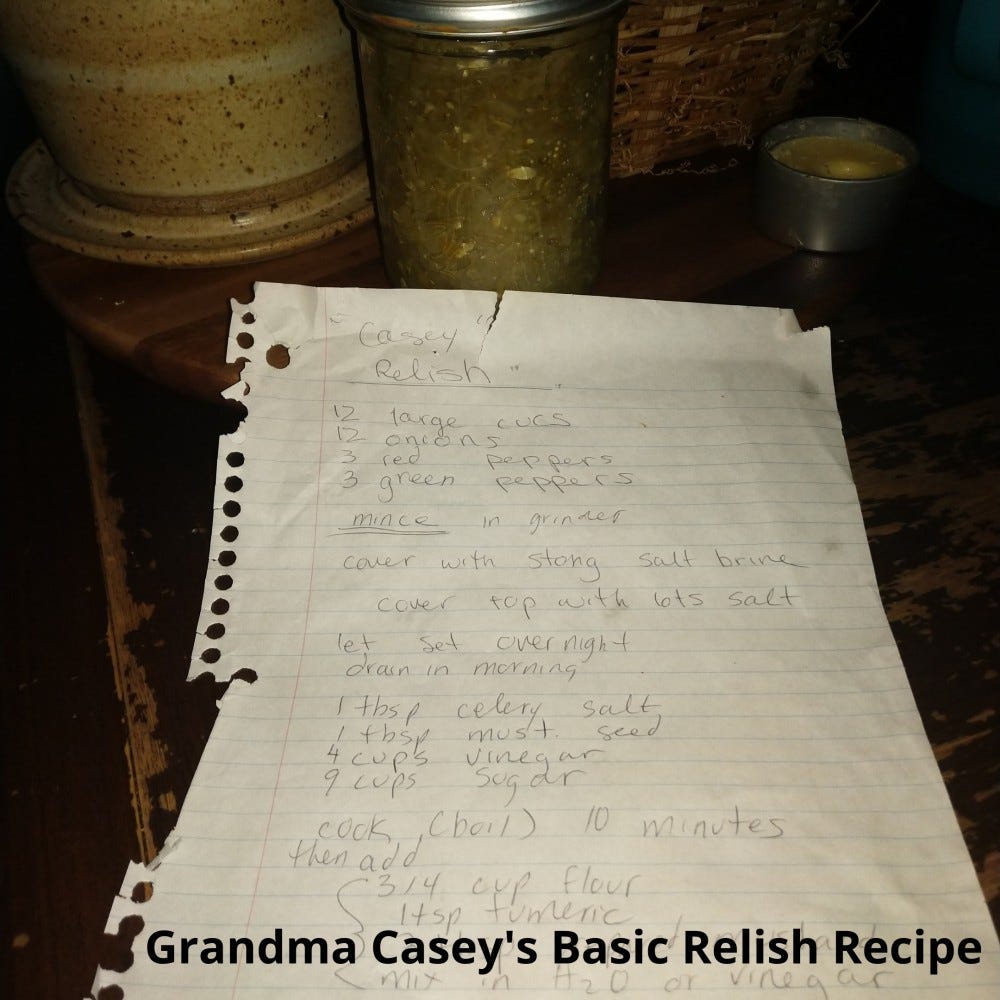 Grandma Casey’s Relish. Basic Green Relish Recipe as made my by… | by ...