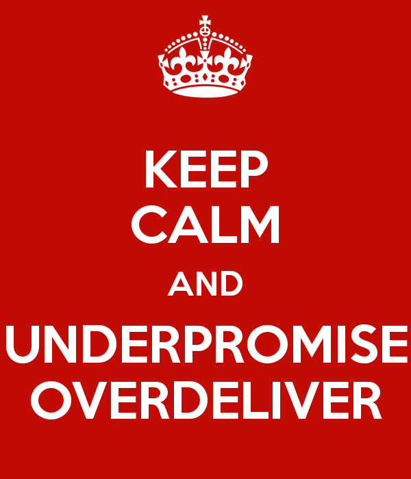 UNDER-Promise | OVER-Deliver ALWAYS | by For You: My Best £1K/Day ...
