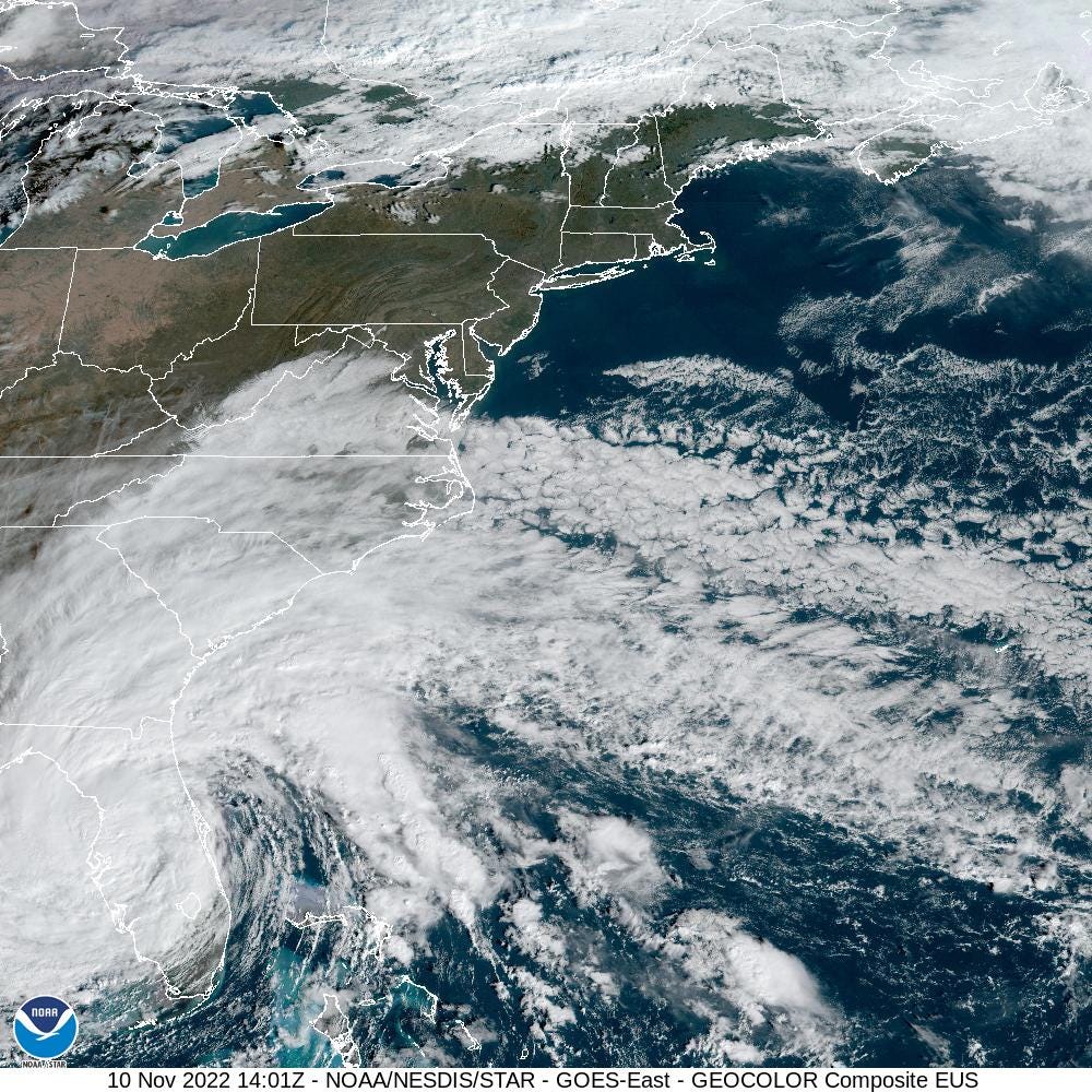 Nicole Remnants Expected to Bring Heavy Rain, Strong Winds to New ...
