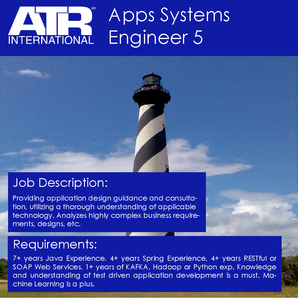 Applications Systems Engineer 5. Charlotte, North Carolina | Financial ...