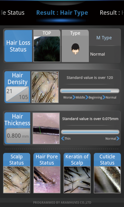 AramHUVIS’ Skin & Hair Analysis System, APM (Aramo Professional ...