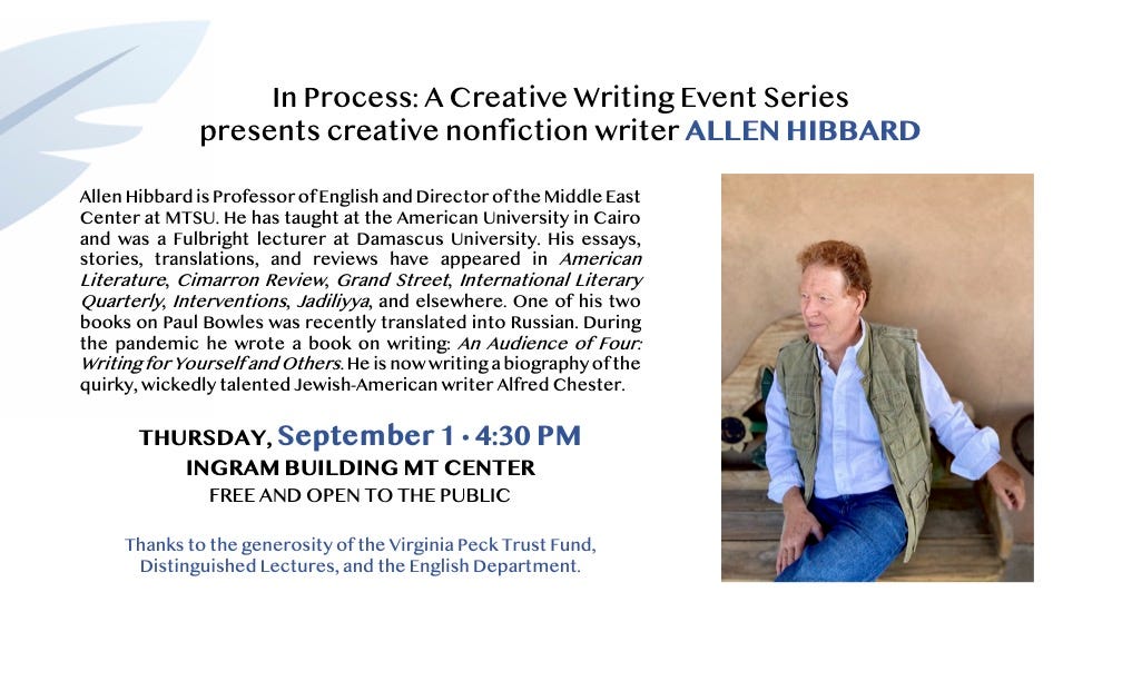 We’ll kick off the semester with Allen Hibbard. - In Process - Medium