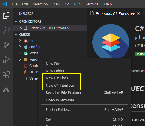 Vs Code + .NET Core: Como criar classes e interfaces rapidamente com C# Extensions | by Thiago ...