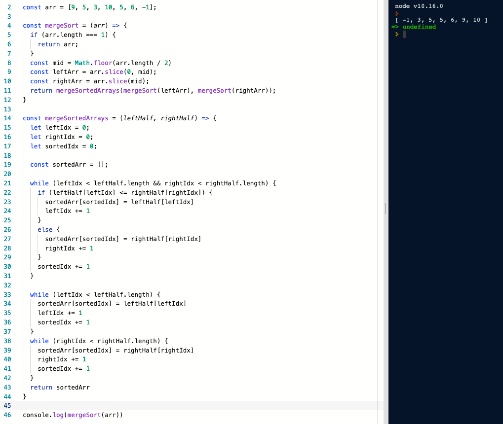 Merge Sort in JavaScript. I’m currently coding largely in… | by Ren ...