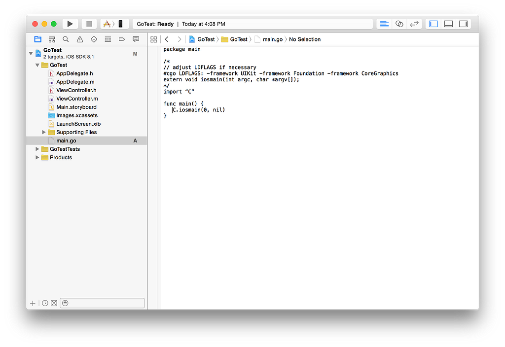 Mobile Go, part 2: Building an iOS app with `go build`