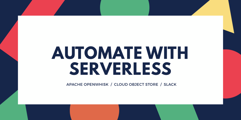 Let Serverless do the work !. One of my colleagues reached out to me ...