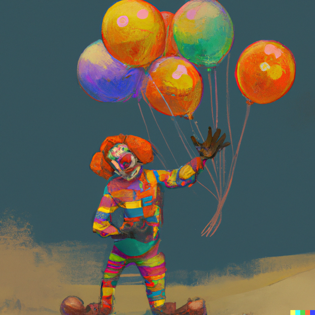 GIT explained with a clown and balloons to a three-year-old child using ...