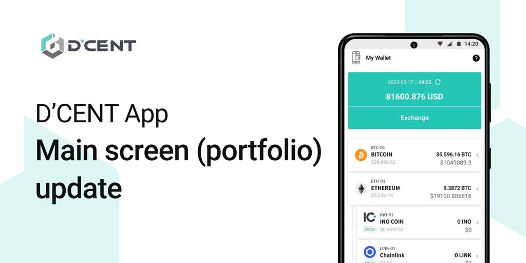 D’CENT App— Main screen (portfolio) update | by D’CENT Wallet | D’CENT ...