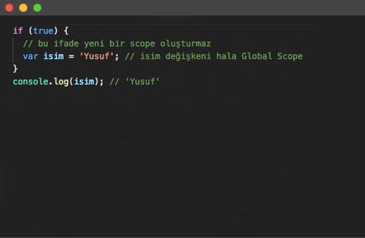 Javascript’te Scope kavramını anlamak | by Yusuf GÜNGÖR | Medium