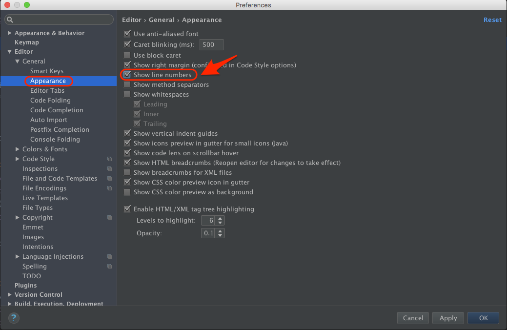 [Android Studio] Show line numbers by default. | by ting9121 | Medium