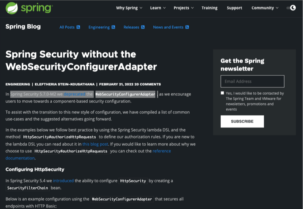 Spring Boot Security The Websecurityconfigureradapter Is Not The Case Anymore By Panos
